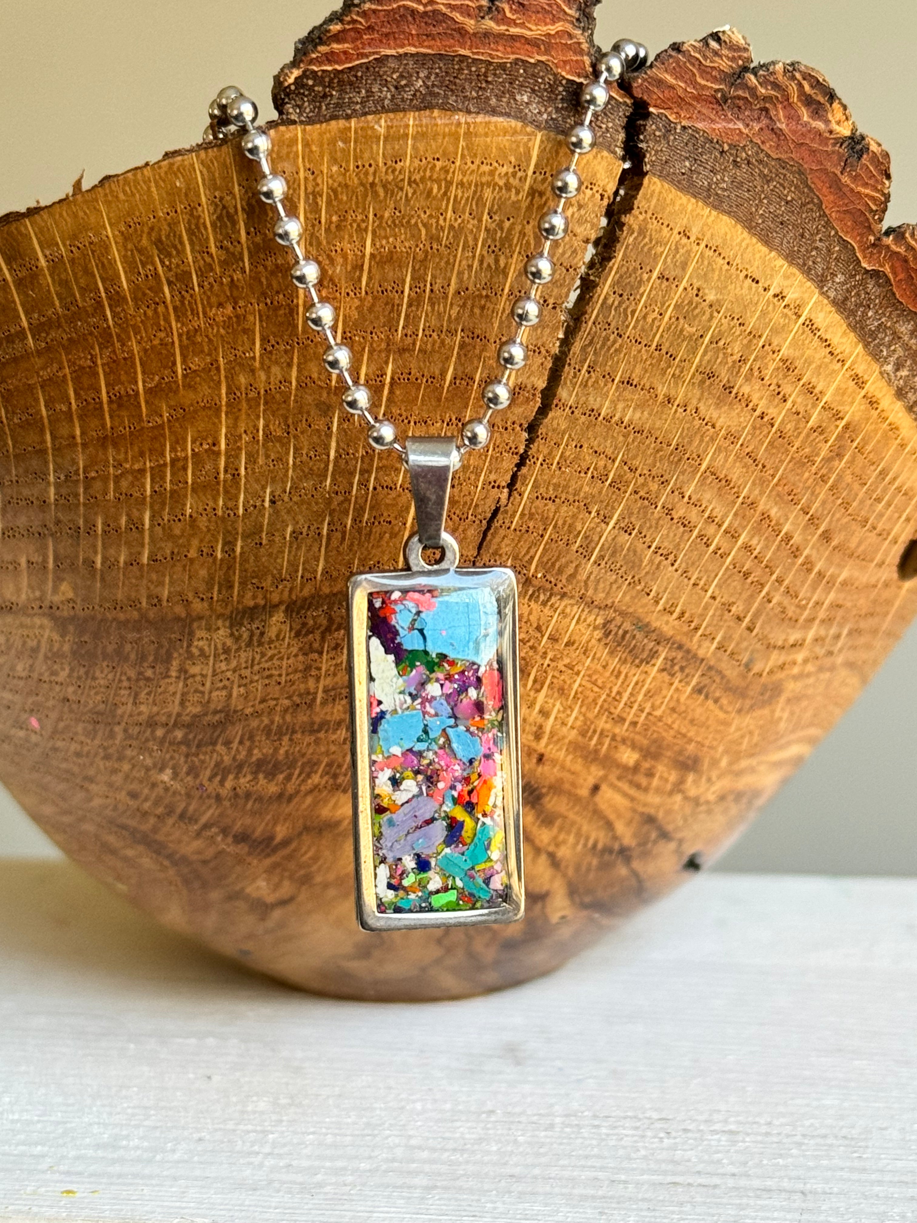 Salty Lady Rectangular Crayon Resin Pendant – Crayonfetti