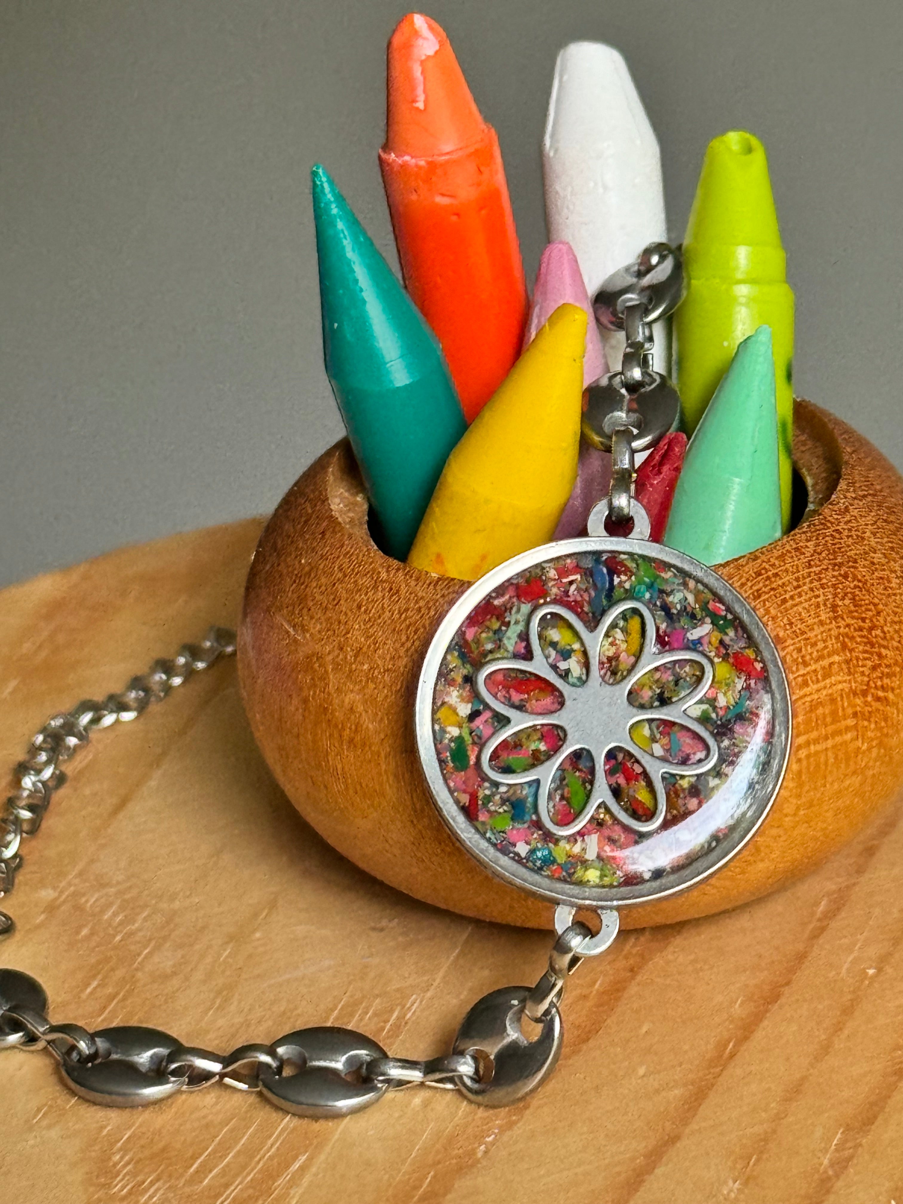 Colorful, Stainless Steel, Chain Bracelet | Resin Jewelry | Flower ...